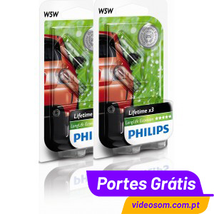 Philips W5W LL EcoVision ( 4 Lâmpadas ) - Videosom