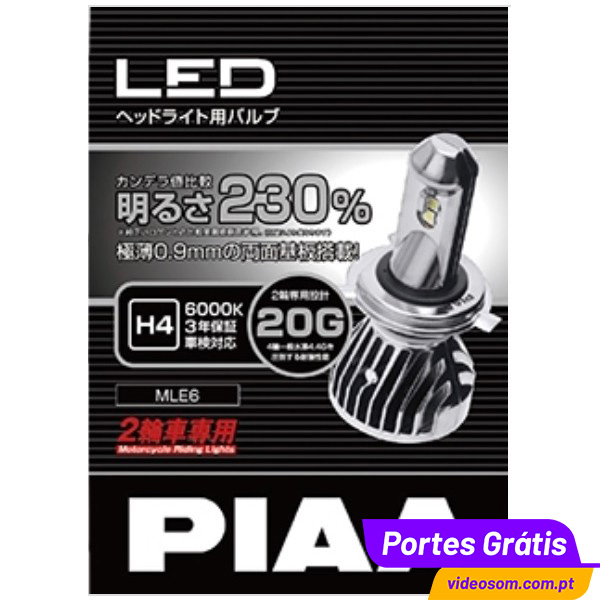 PIAA LED H4 MLE6 +230% 20G 6000K MOTO ( 1 Bulb ) - Videosom